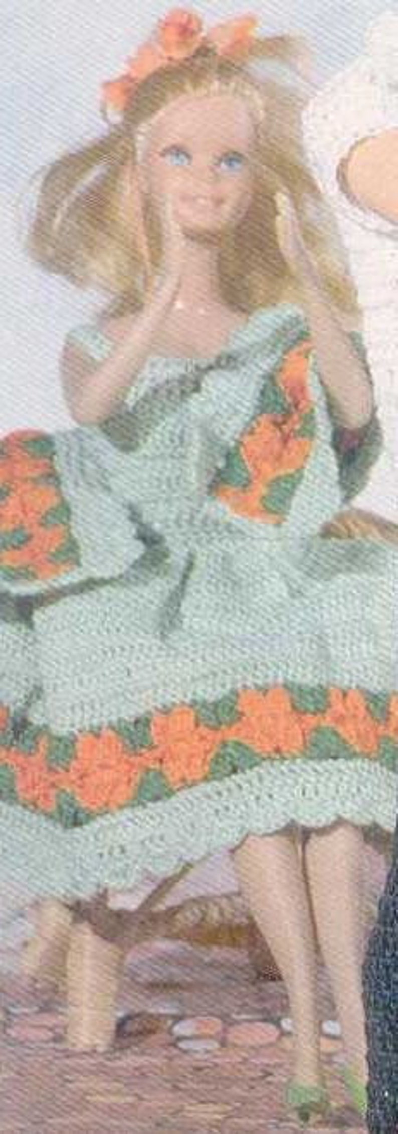 Vintage Crochet Pattern: Floral Sundress sun Dress for Barbie Includes ...