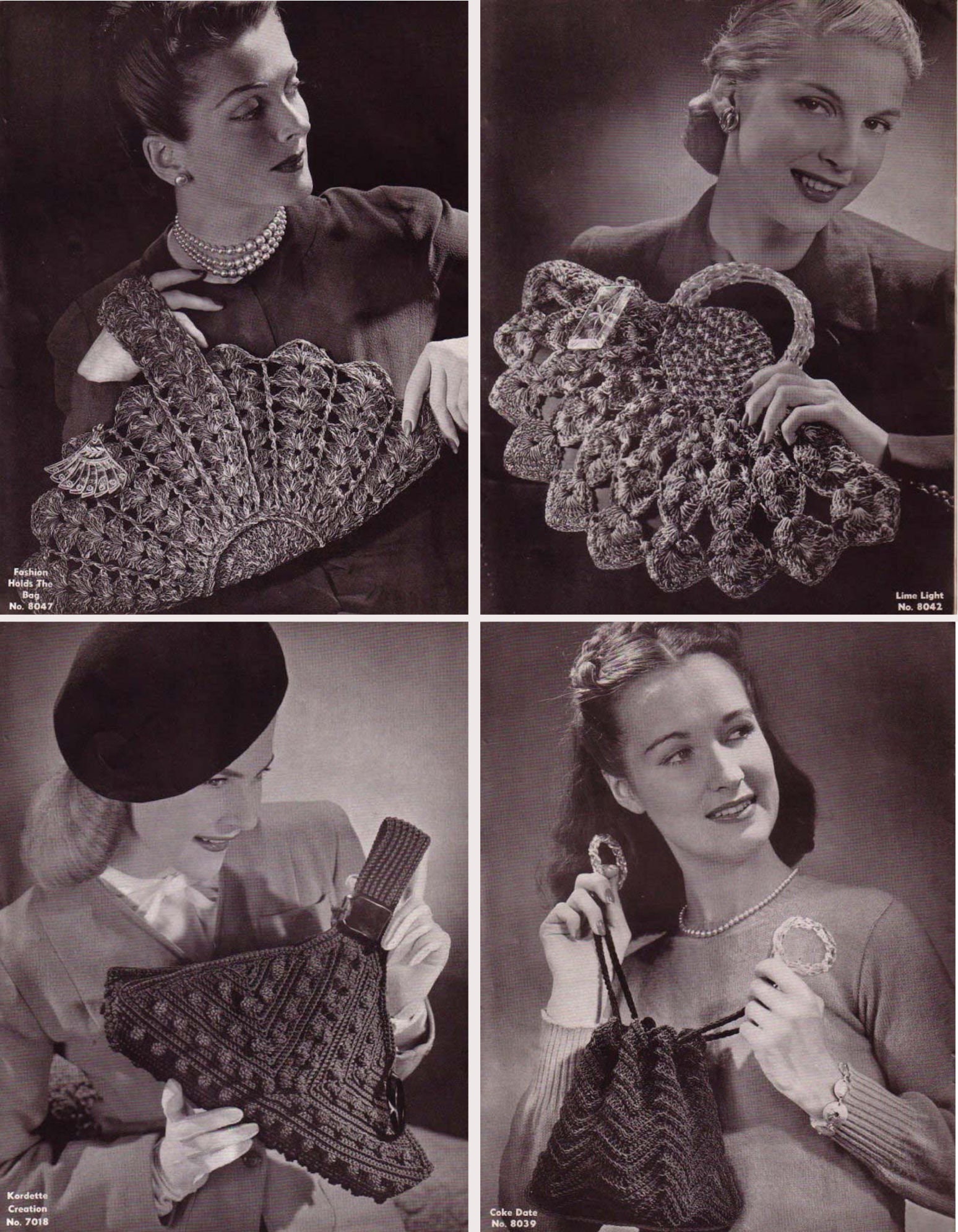 Vintage Crochet Pattern Book: Quaker Smart Bags, Handbag Patterns From ...