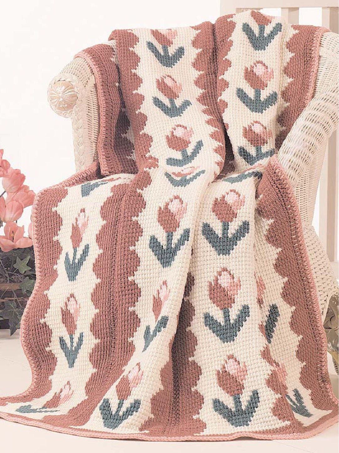 Vintage Crochet Pattern: Tulip Garden Patch Afghan (2002) - Etsy