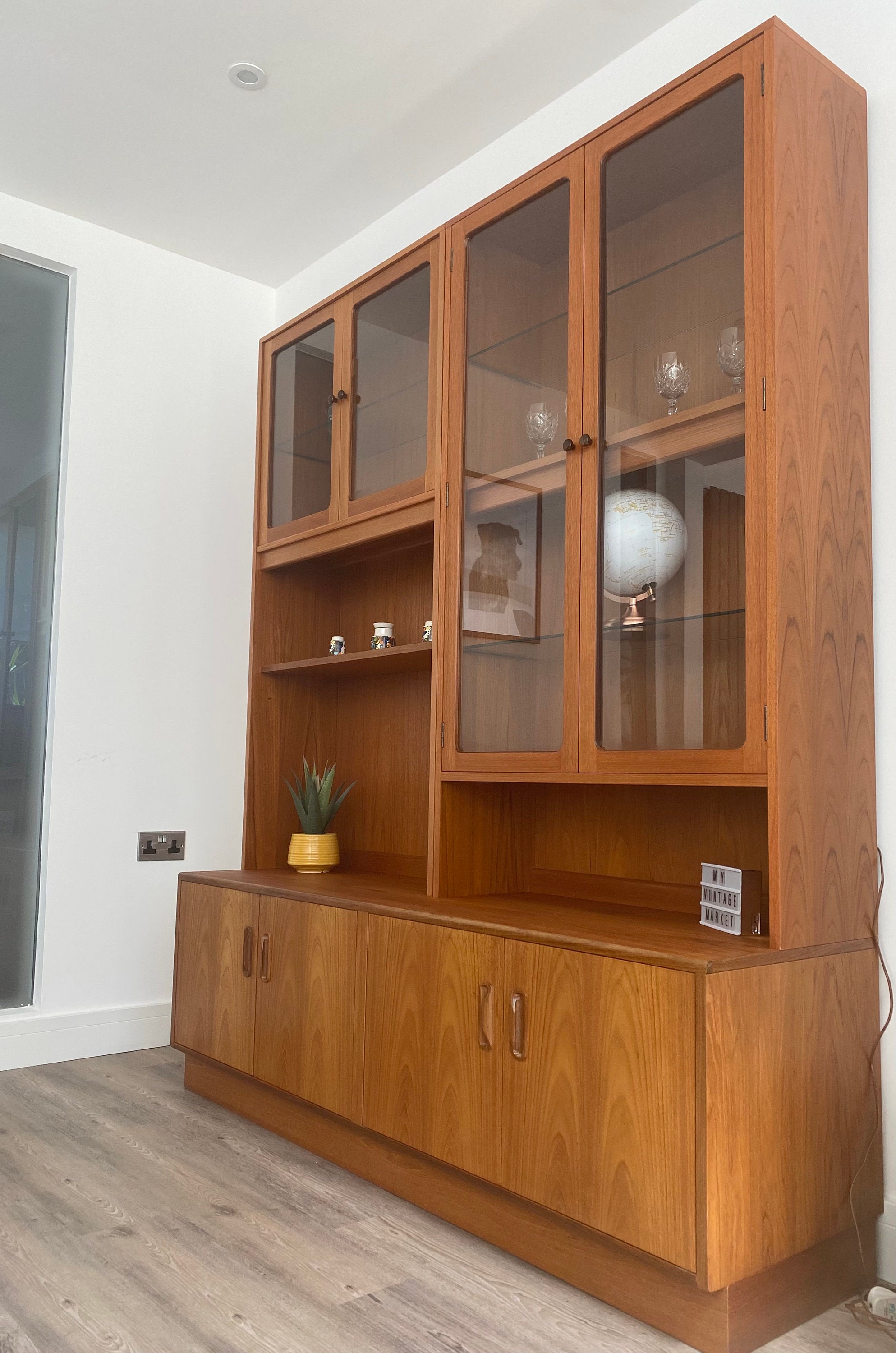 Globe Wernicke 1930s oak veneer glazed three tier barristers bookcase — My Vintage Market ...
