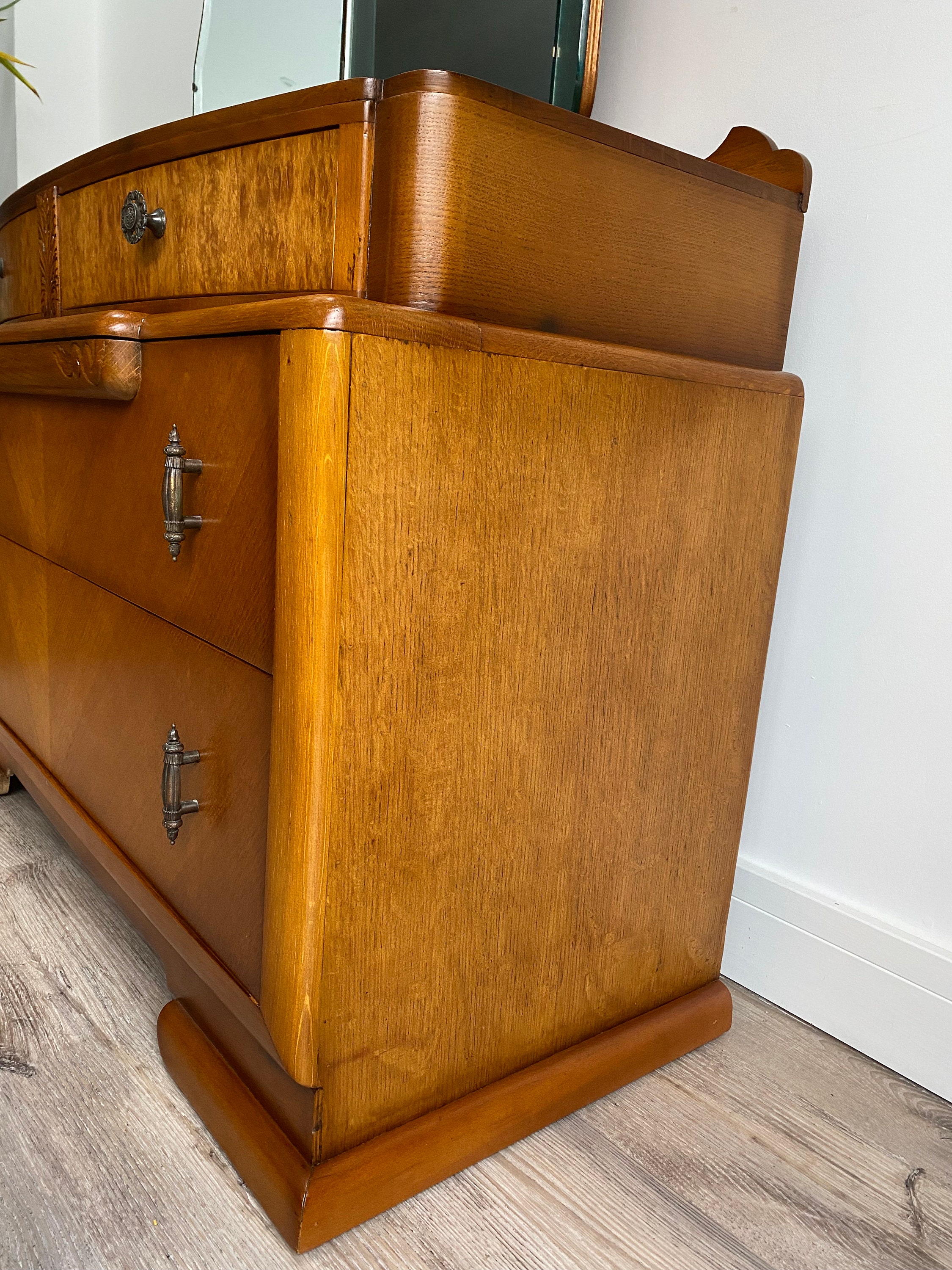 Vintage 1950s Utility Dressing table in light oak and walnut — My ...