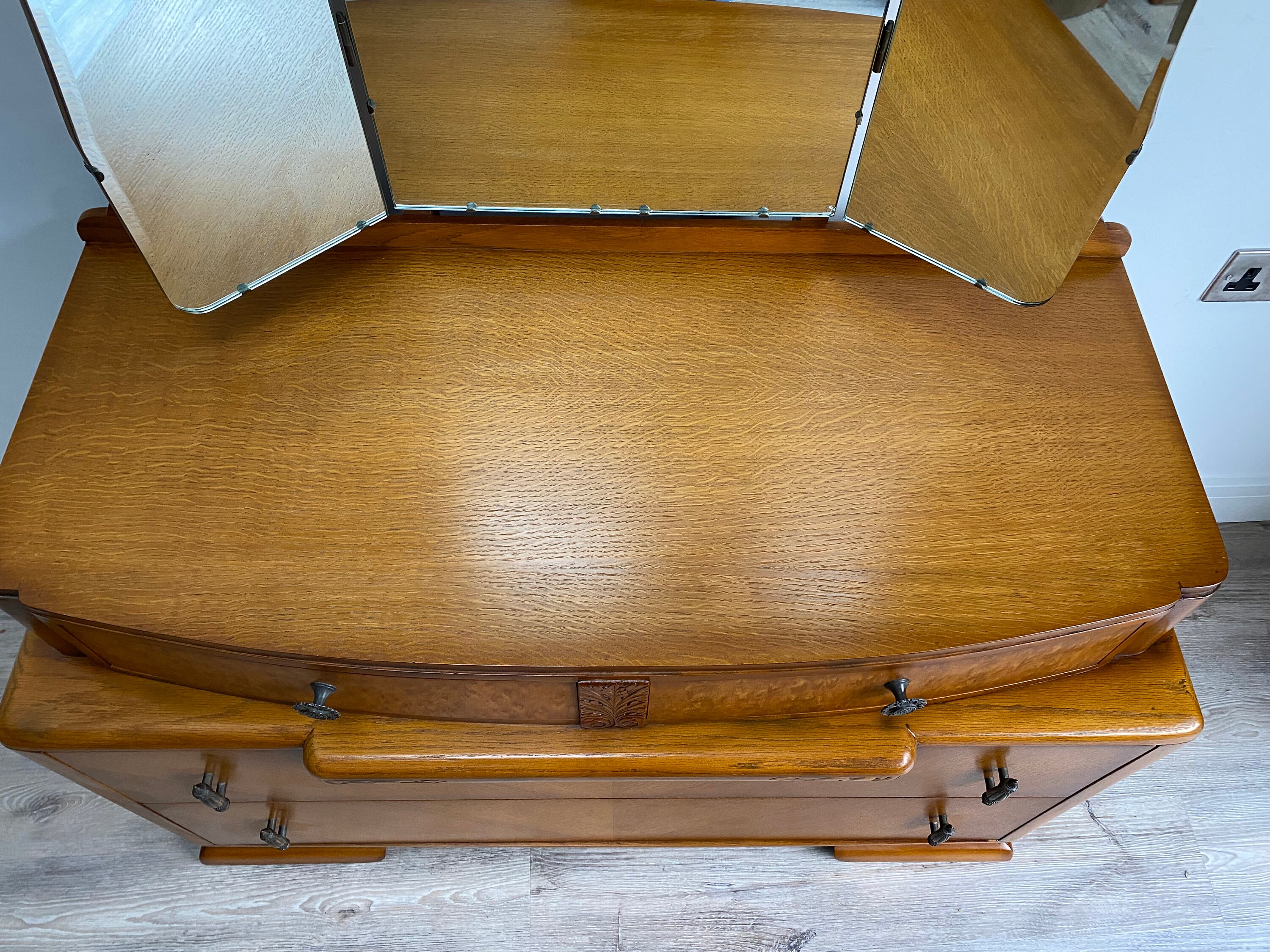Vintage 1950s Utility Dressing table in light oak and walnut — My ...