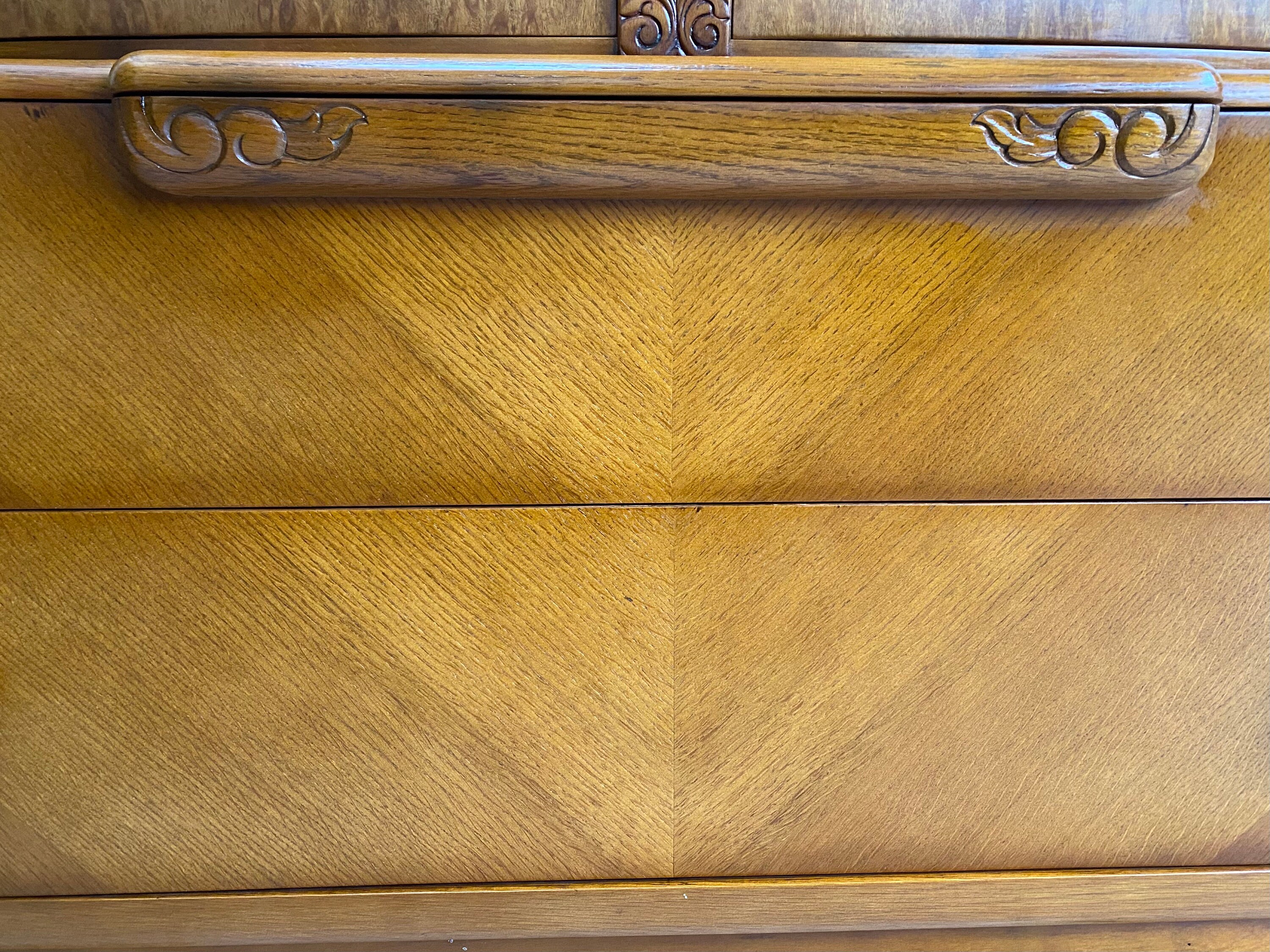 Vintage 1950s Utility Dressing table in light oak and walnut — My ...
