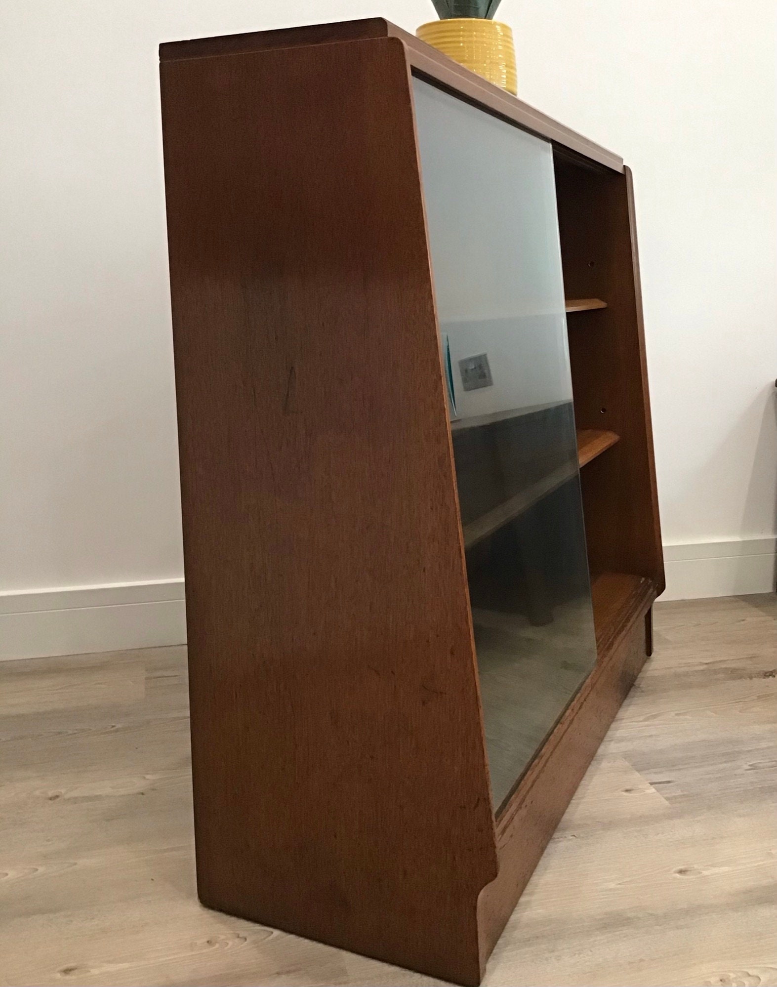 Mid Century G Plan Gomme Brandon glazed bookcase glass cabinet in teak ...
