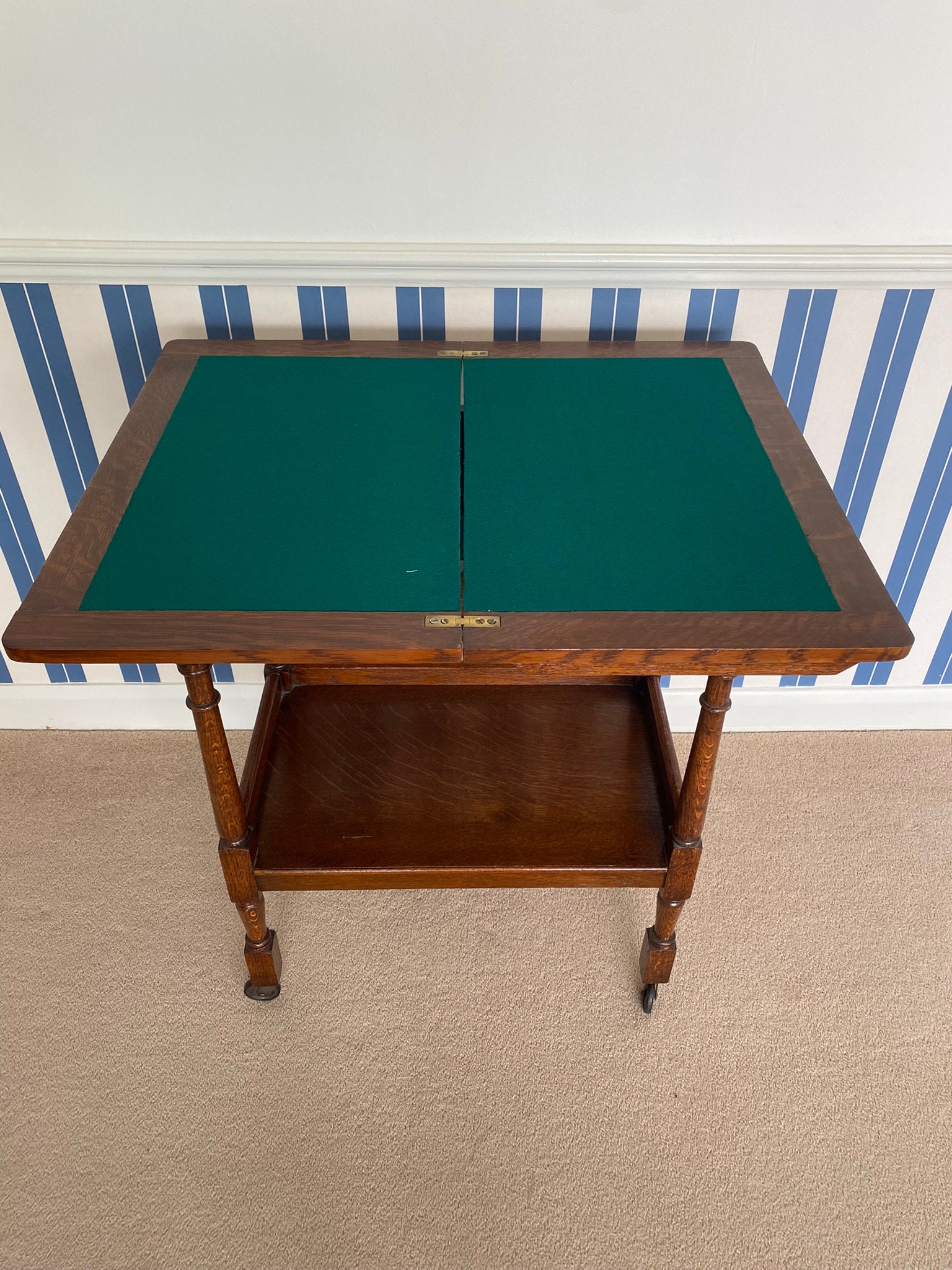 Vintage oak folding card table, games trolley, circa 1930s — My Vintage ...