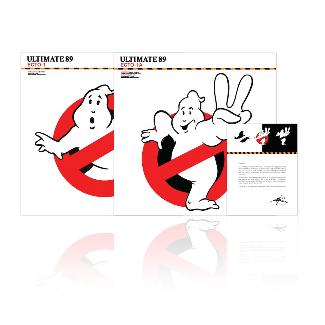 GHOSTBUSTERS ECTO-1 & 1A Decals - ULTIMATE 89 Mooglie Digital Download ...