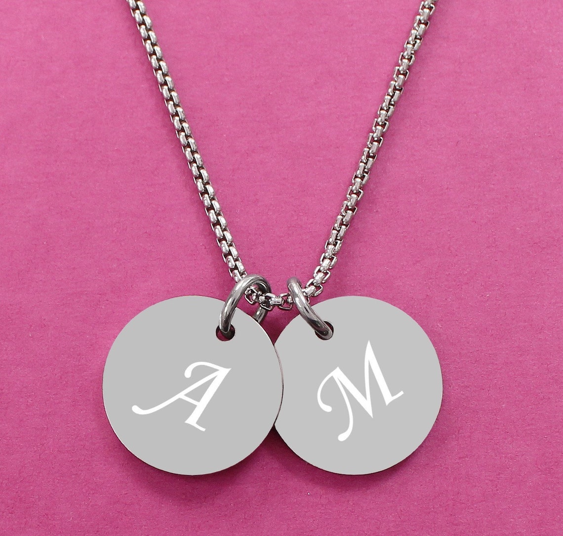 Chain with letters Initials Letter chain silver Necklace with | Etsy