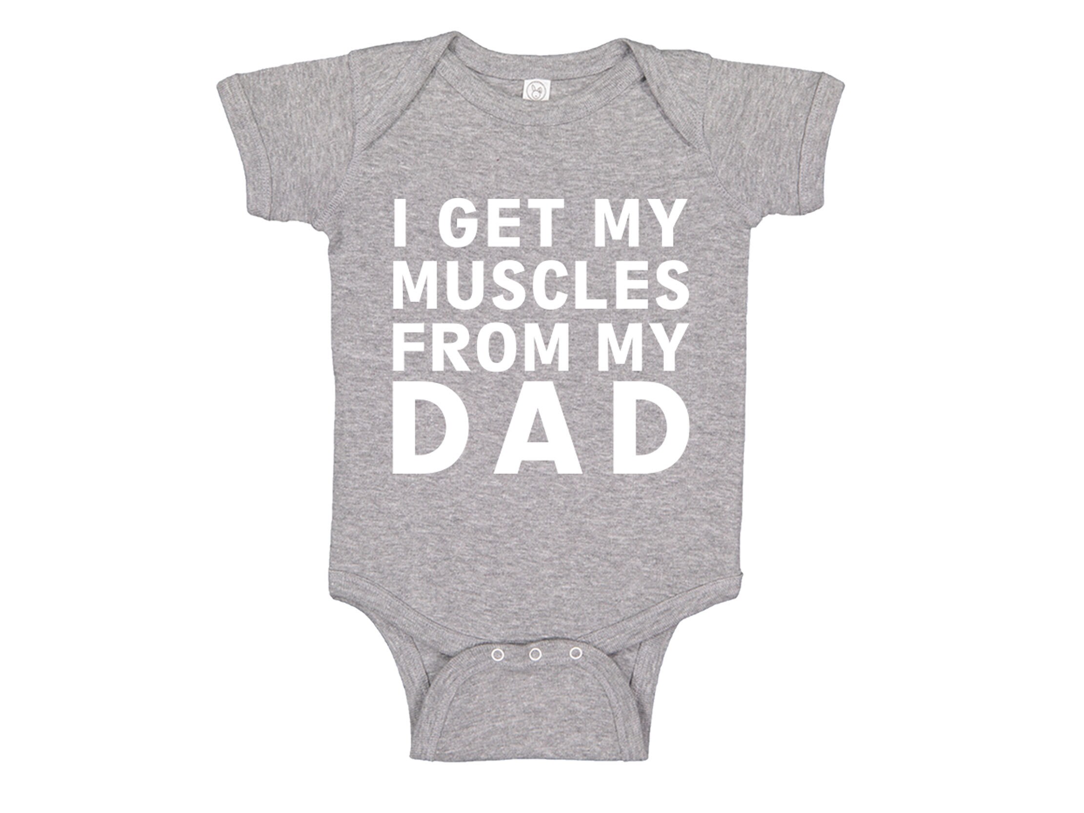 Muscles From Dad Baby Creeper Bodysuit Gym Dad Baby Gift | Etsy