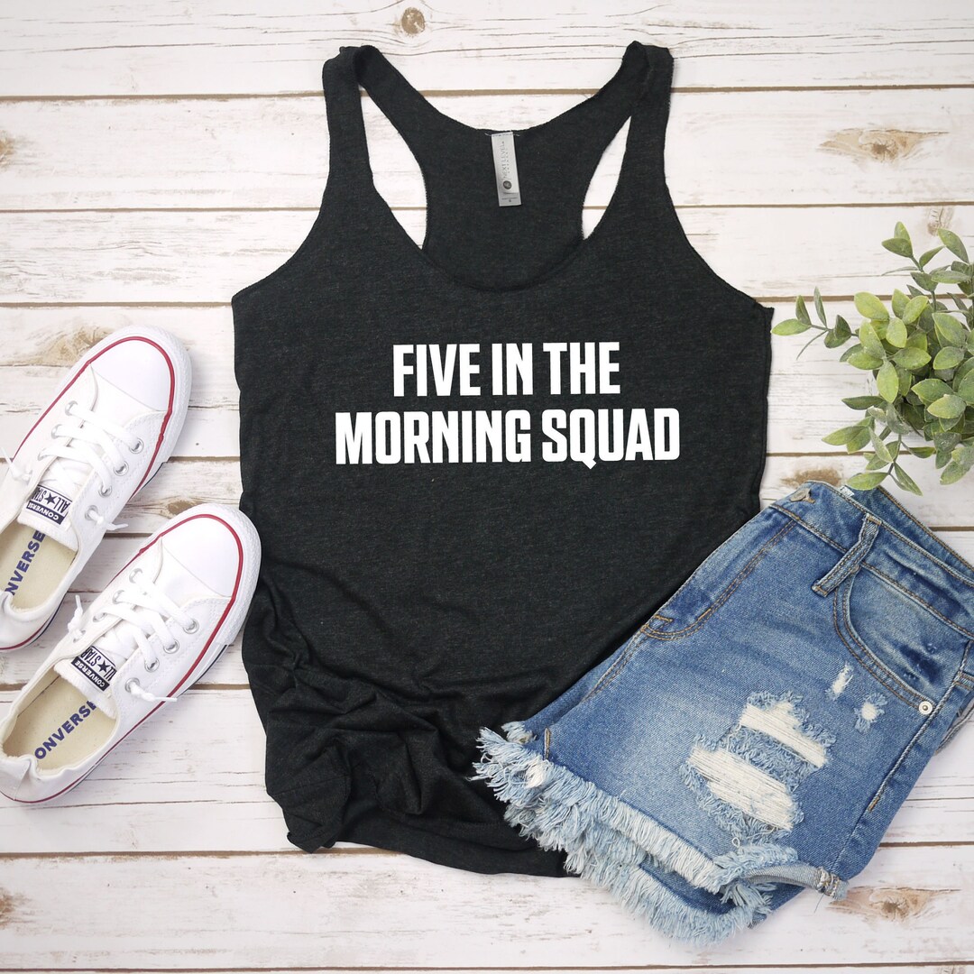 Five in the Morning Squad Tri-blend Racerback Tank Top Team Run Mud Run ...