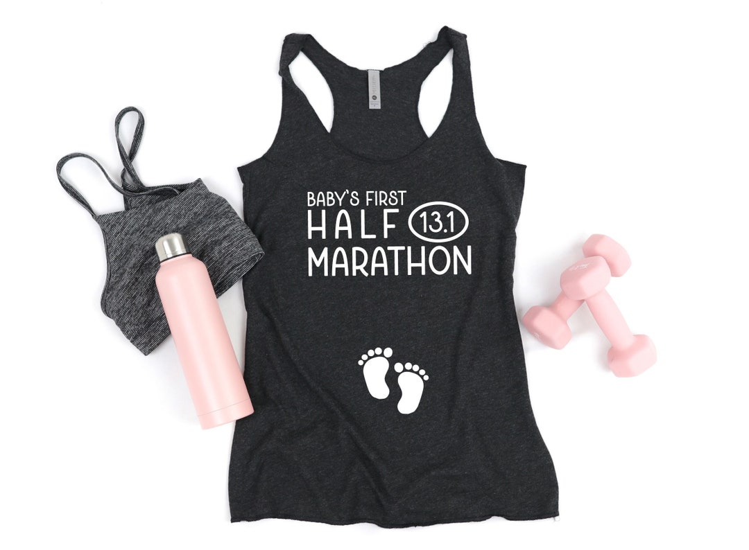 Baby's First 13.1 Half Marathon Run Tank Top / Reveal Maternity ...