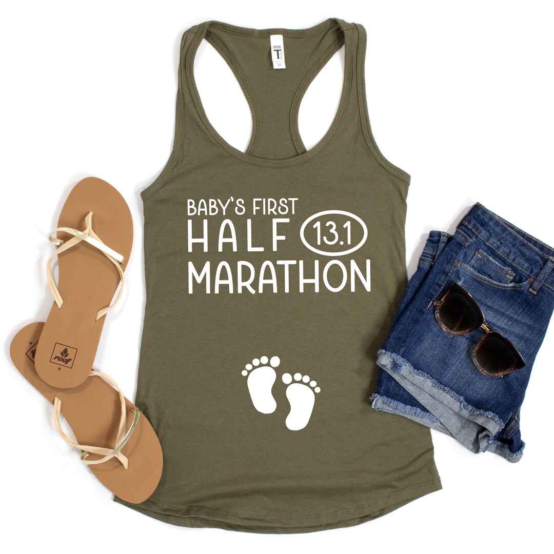 Baby's First 13.1 Half Marathon Run Tank Top / Reveal Maternity ...