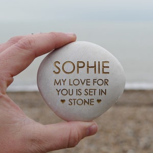 Personalised Love Set in Stone Pebble | Romantic Gifts | Love Stones - Etsy
