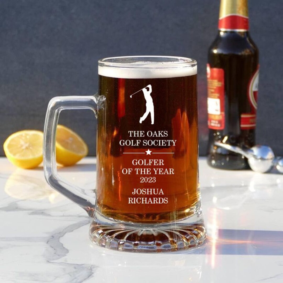 Golfer of the Year Glass Tankard Award | Golf Tankard - Etsy
