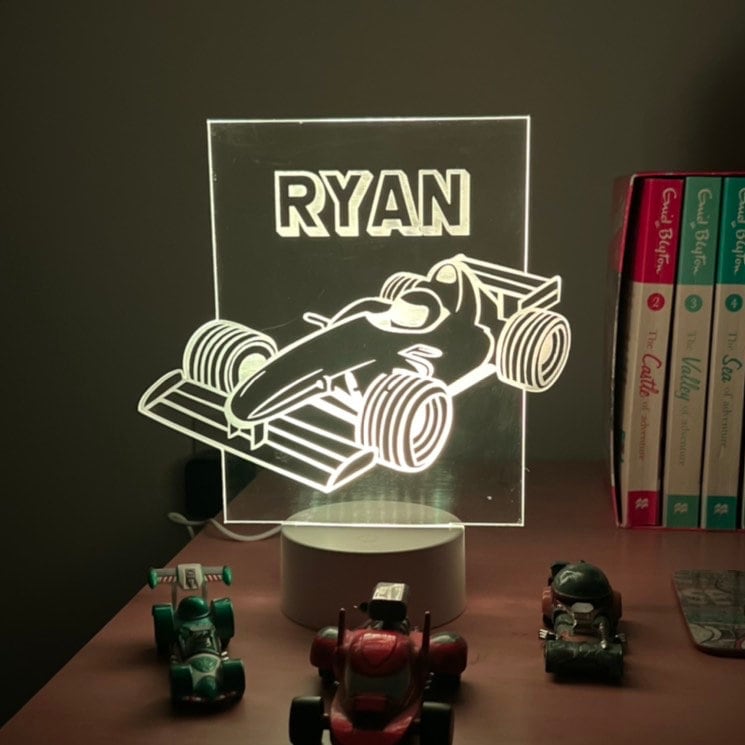 Personalised Formula One F1 Racing Car Night Light. - Etsy