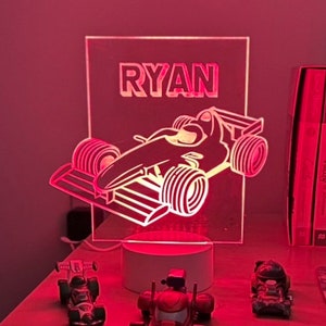 Personalised Formula One F1 Racing Car Night Light. - Etsy