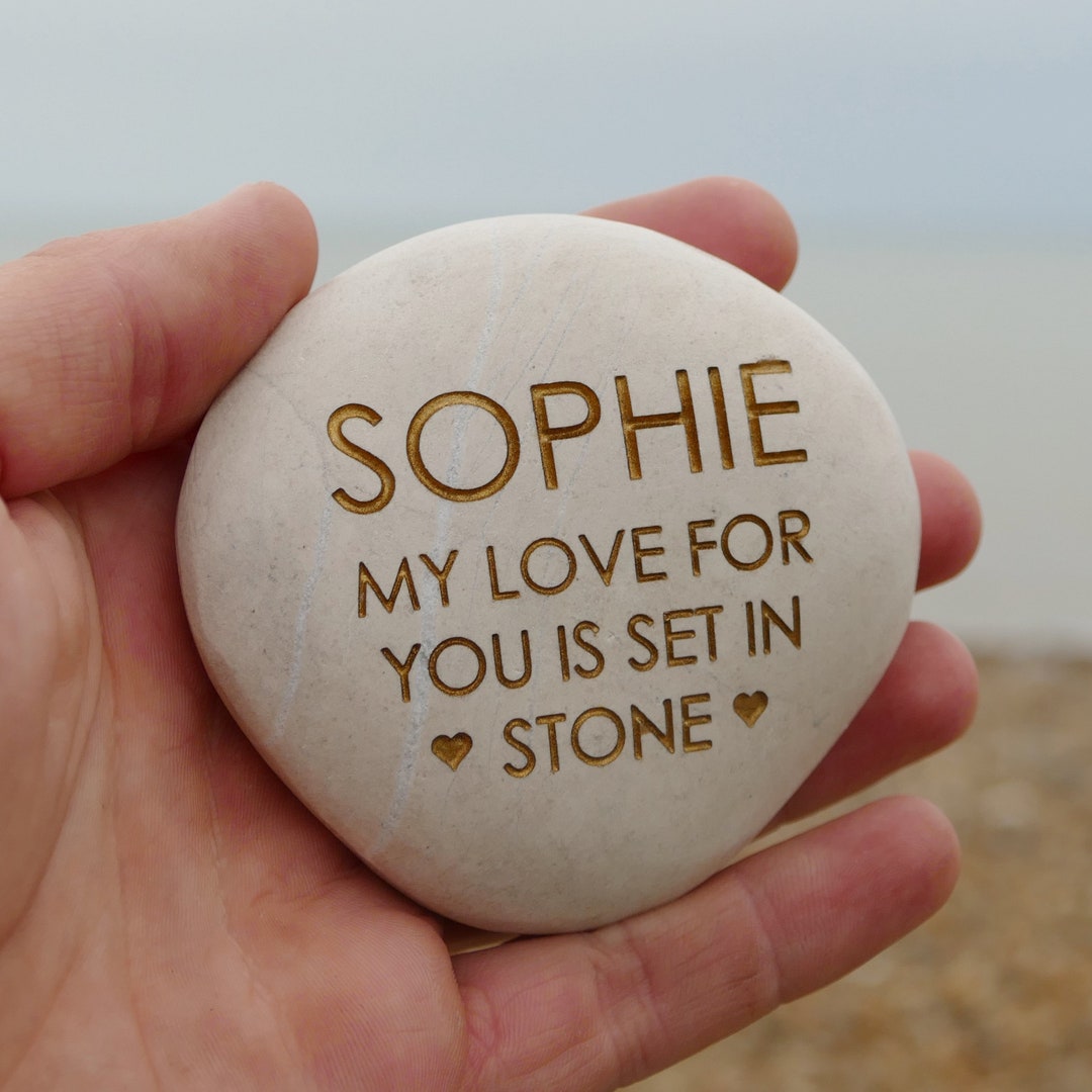Personalised Love Set in Stone Pebble | Romantic Gifts | Love Stones - Etsy
