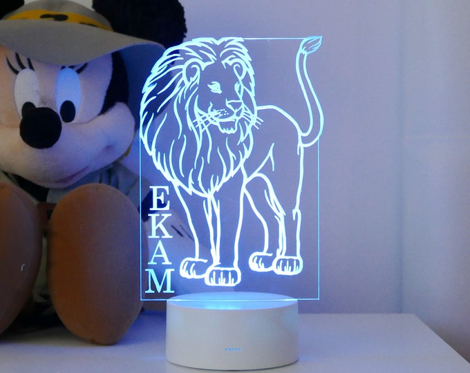 Personalised Lion Night Light Lion Night Lamp | Etsy UK