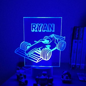 Personalised Formula One F1 Racing Car Night Light. - Etsy