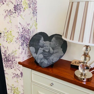 Photo Slate Heart | Personalised Photo Engraved Slate | Unusual ...