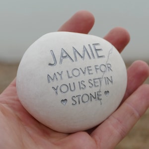 Personalised Love Set in Stone Pebble | Romantic Gifts | Love Stones - Etsy
