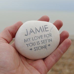 Personalised Love Set in Stone Pebble | Romantic Gifts | Love Stones - Etsy