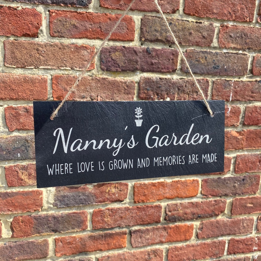 Nanny’s Garden Plaque | Nanny’s Garden Sign | - Etsy UK