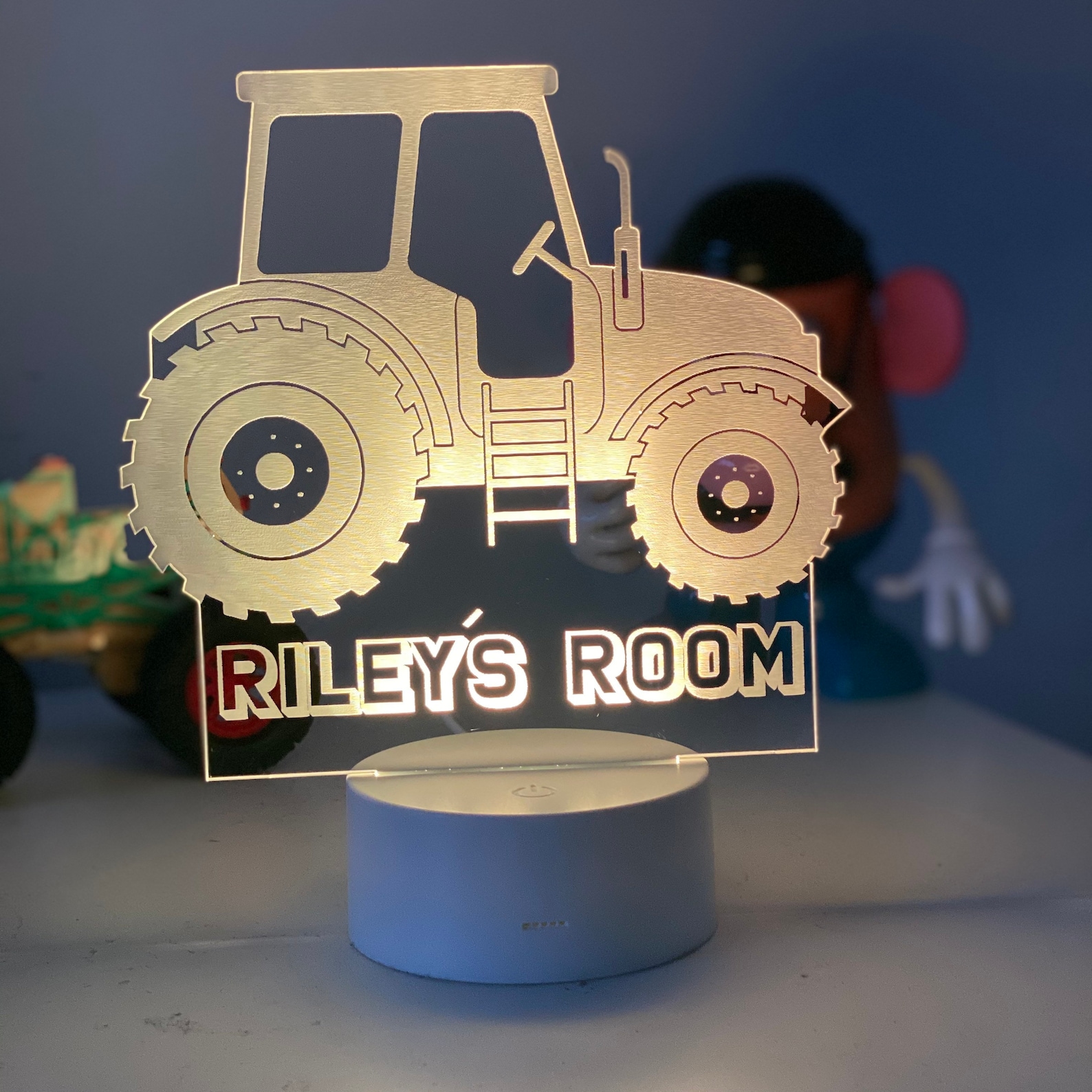 Personalised Tractor Night Light - Etsy UK