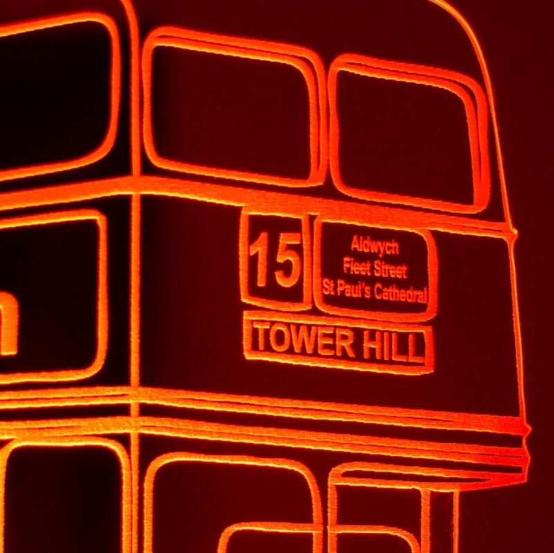 London Bus Night Light Personalised Routemaster Night Lamp | Etsy UK