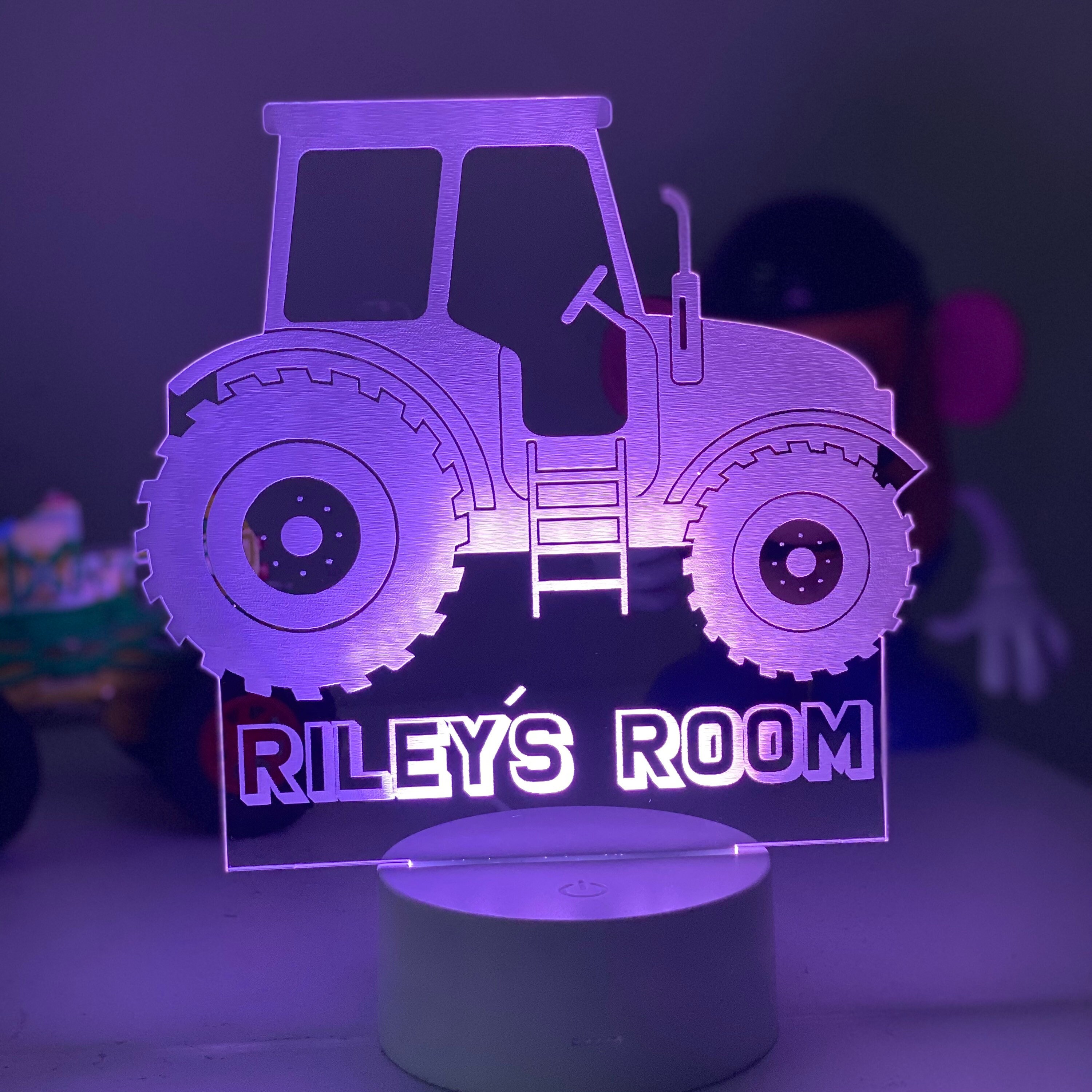 Personalised Tractor Night Light - Etsy UK