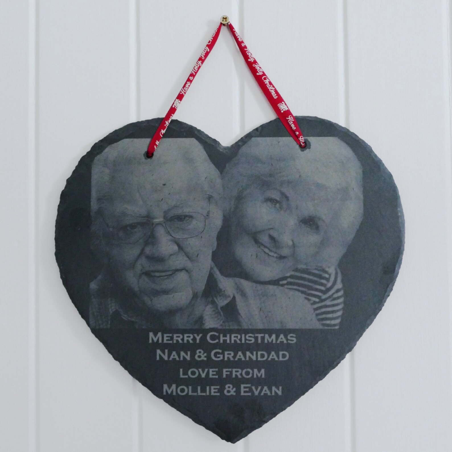 Photo Engraved Hanging Slate Heart | Etsy