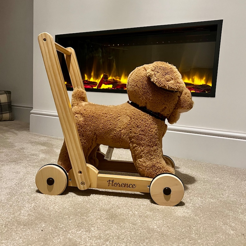 Personalised Dexter Dog Baby Walker | Plush Push Along Toys - Etsy