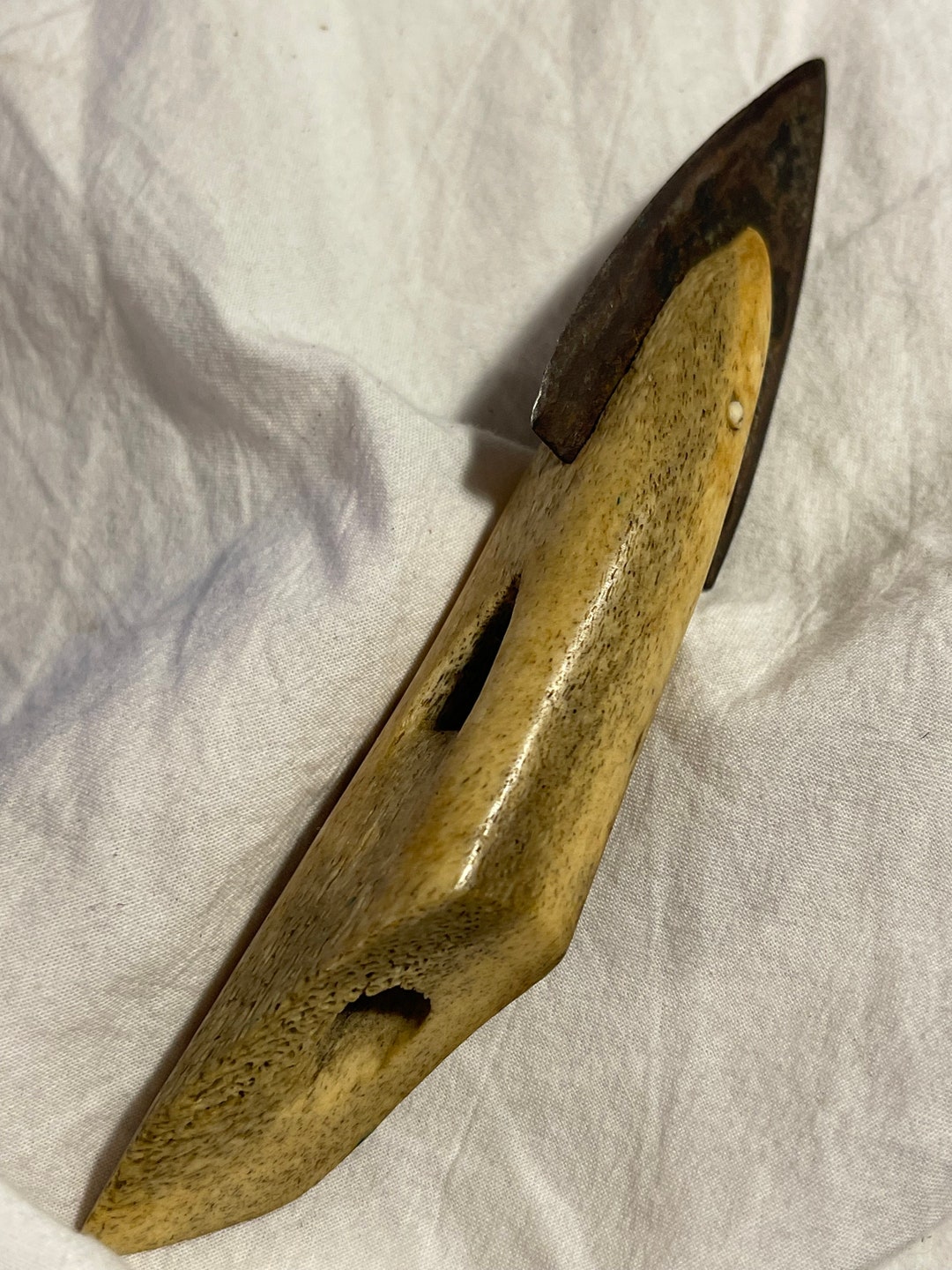 Early Authentic Inuit Bone and Iron Toggle Harpoon Tip Antique ...