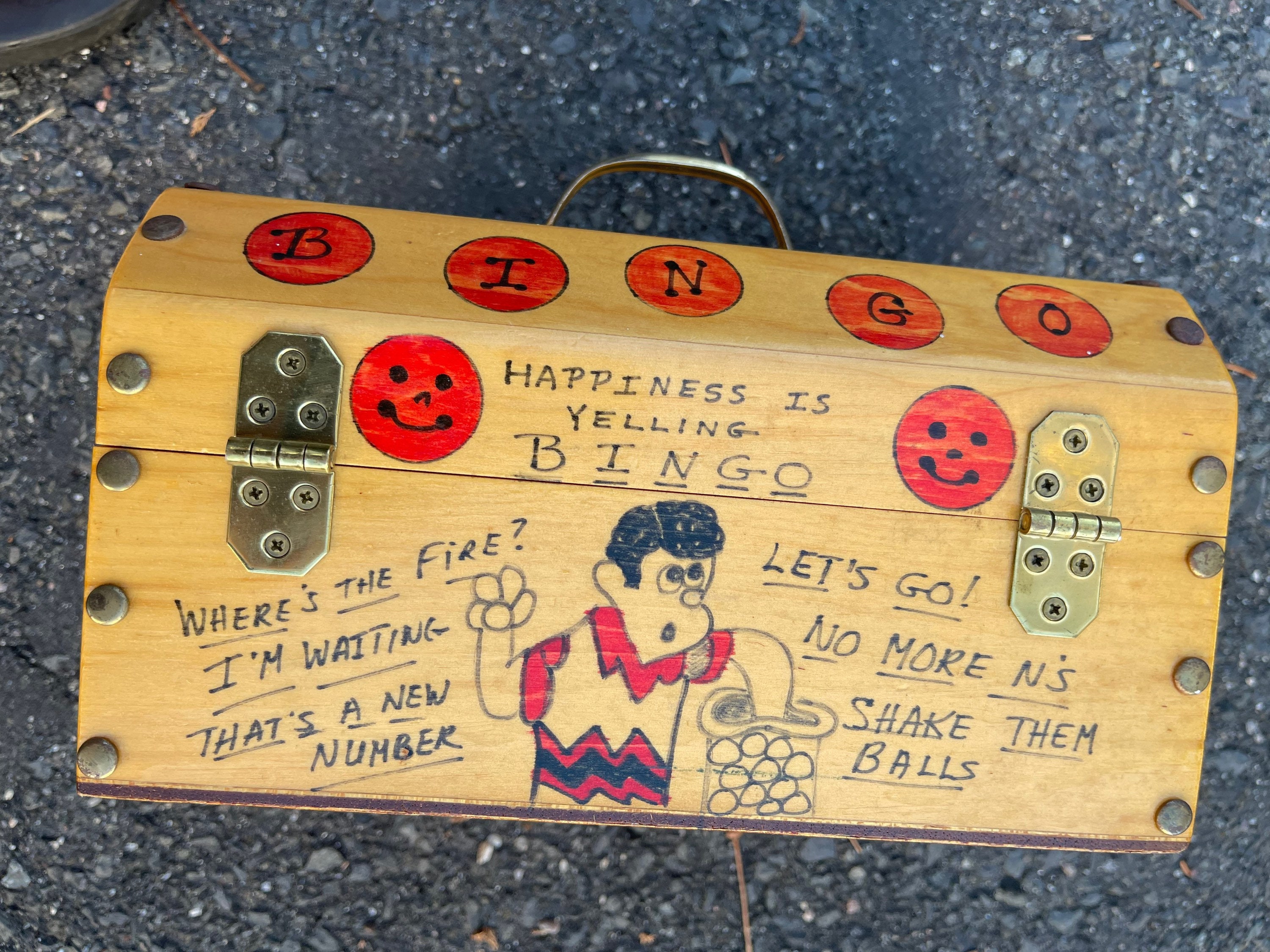 Super FUN Vintage Original Folk Art Decorated Bingo Box - Etsy