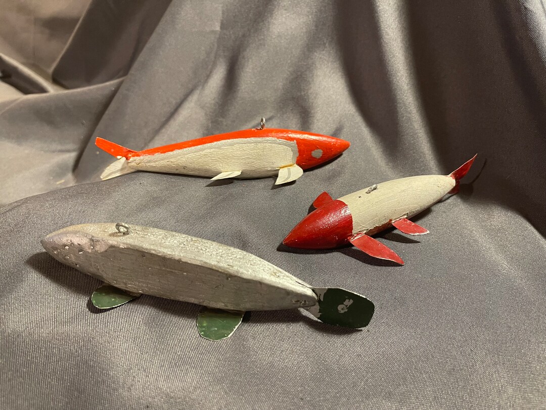 Lot of 3 Antique Primitive Folk Art Fish Decoys - Etsy