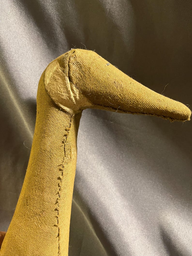 Large Antique Folk Art Carved Wood & Painted Canvas Goose Decoy - Etsy