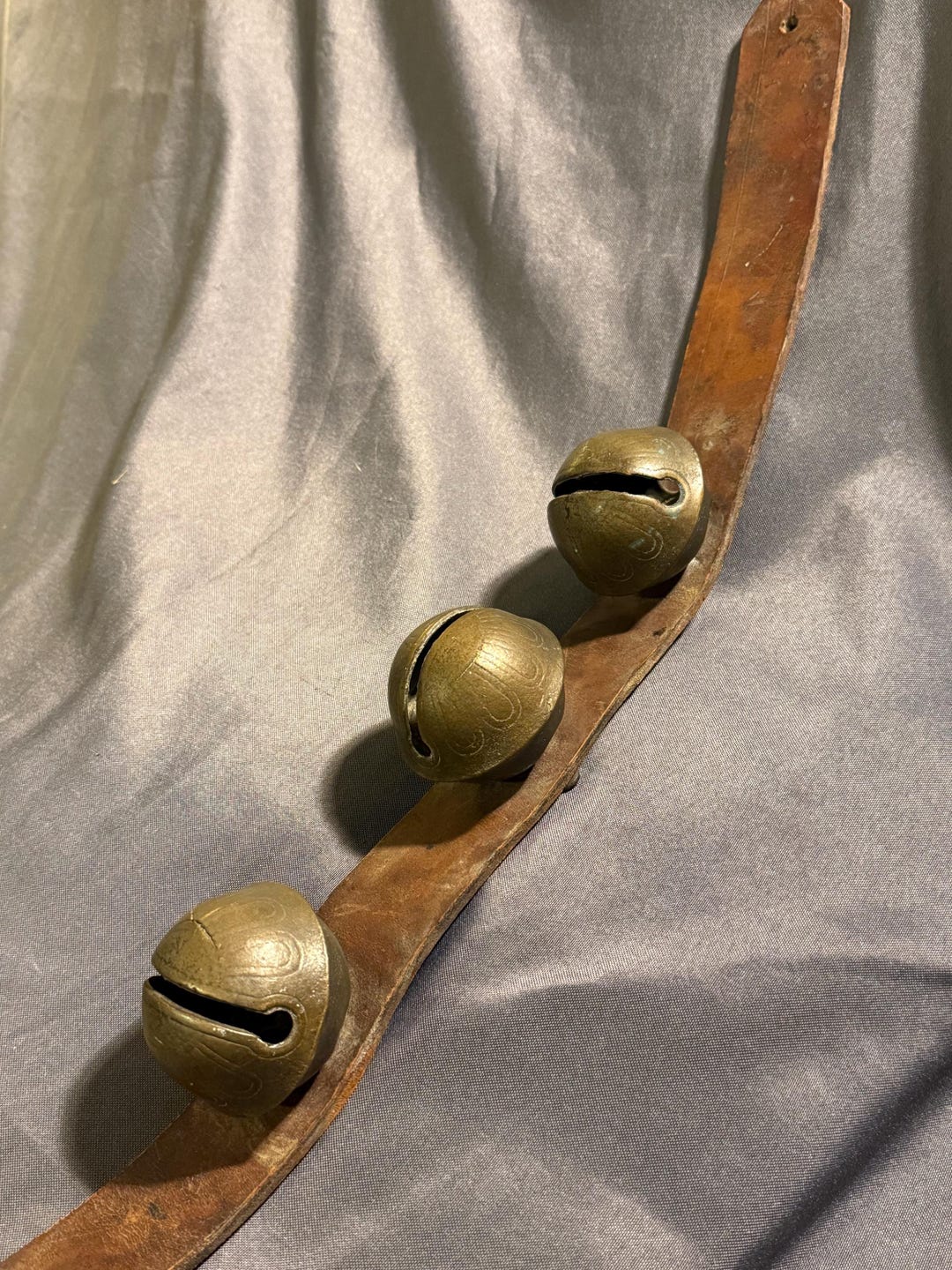 Antique String LARGE Oversized Bronze Sleigh Carriage Harness Bells - Etsy