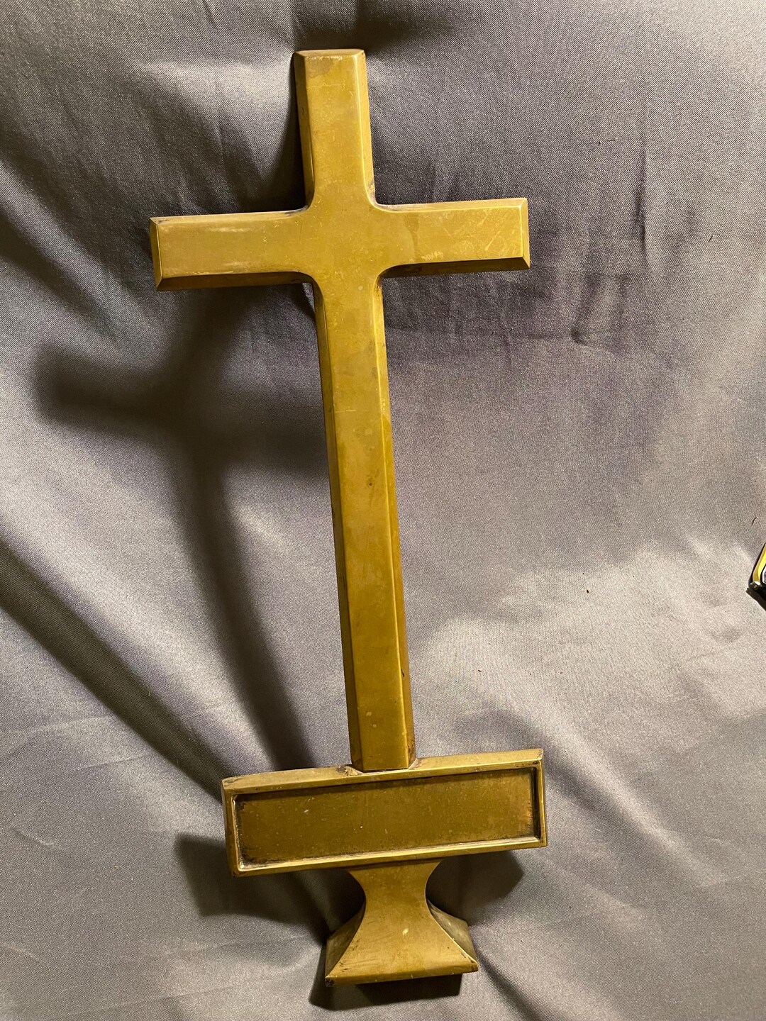 LARGE Antique Gilt Bronze Crucifix Church Cemetery Funerary Salvage ...