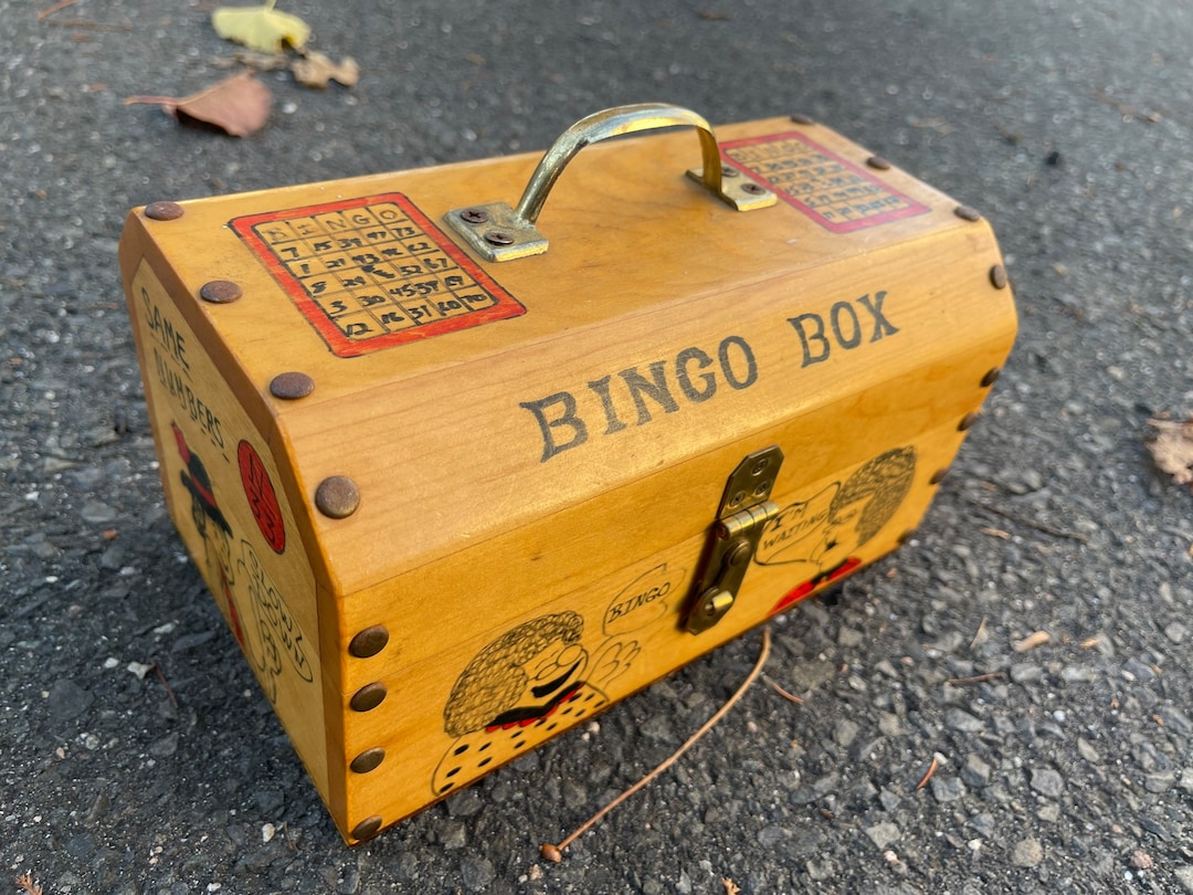 Super FUN Vintage Original Folk Art Decorated Bingo Box - Etsy