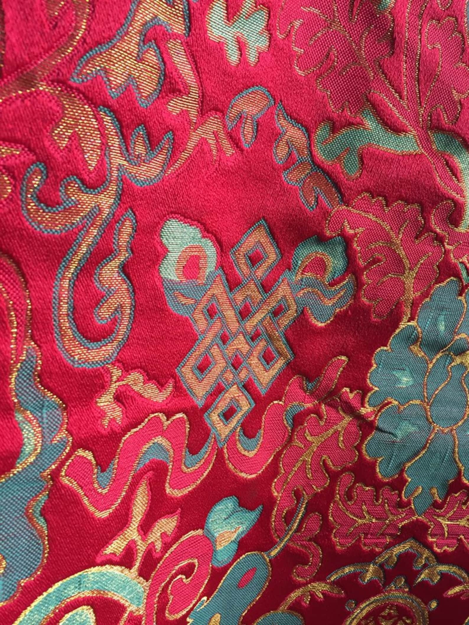 Tibetan Fabric Brocade, Eight Auspicious Symbols Altar Fabric - Etsy