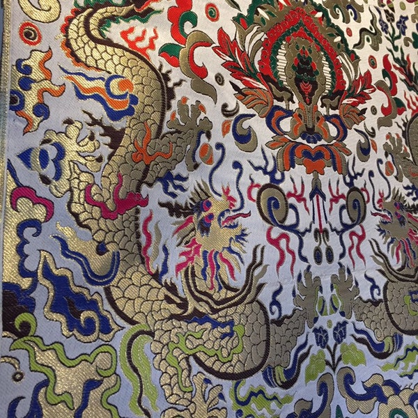 White Brocade - Etsy