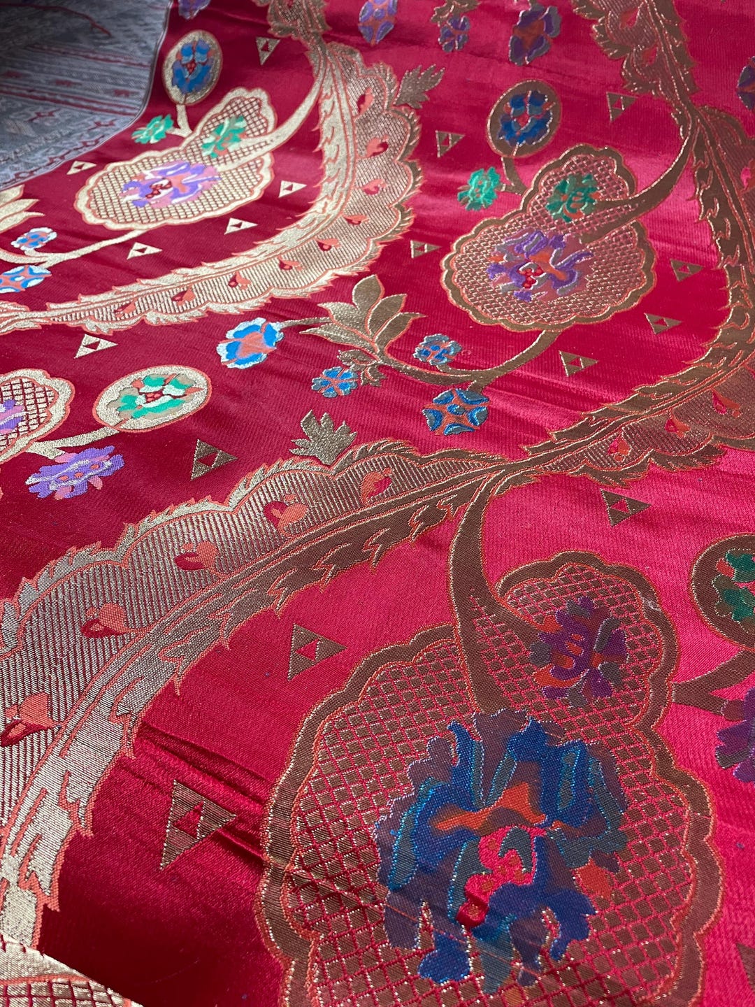 Red and Gold Tibetan Brocade - Etsy