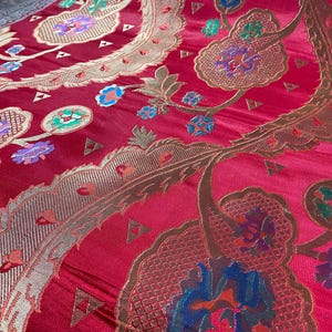 Red and Gold Tibetan Brocade - Etsy