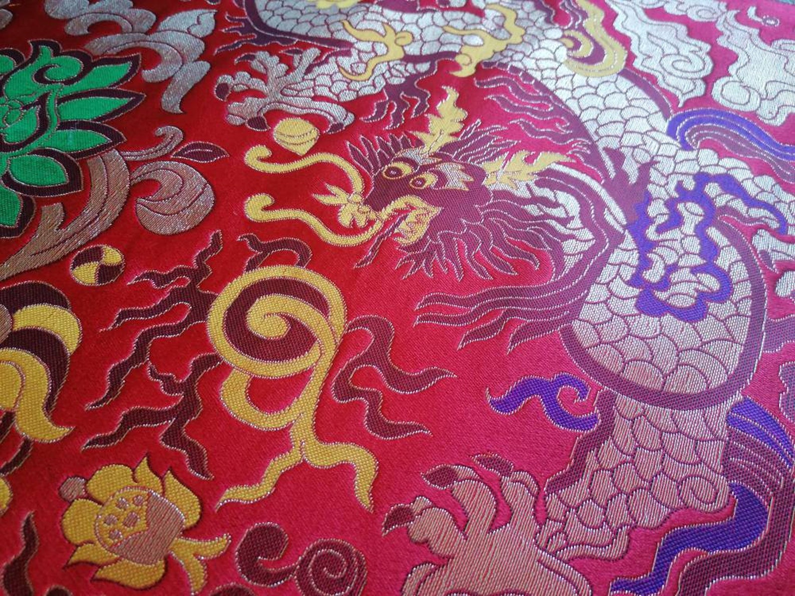 Red Tibetan Brocade With Dragon - Etsy UK