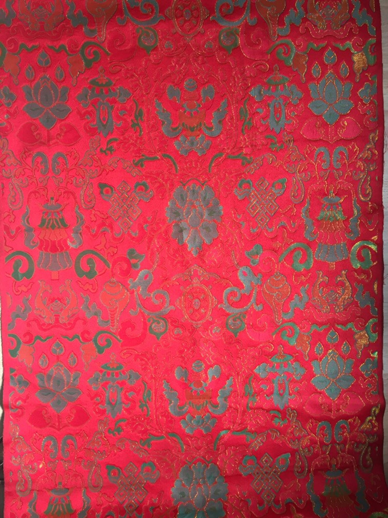 Tibetan Fabric Brocade, Eight Auspicious Symbols Altar Fabric - Etsy