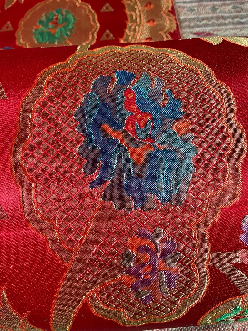 Red and Gold Tibetan Brocade - Etsy