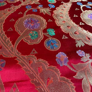 Red and Gold Tibetan Brocade - Etsy
