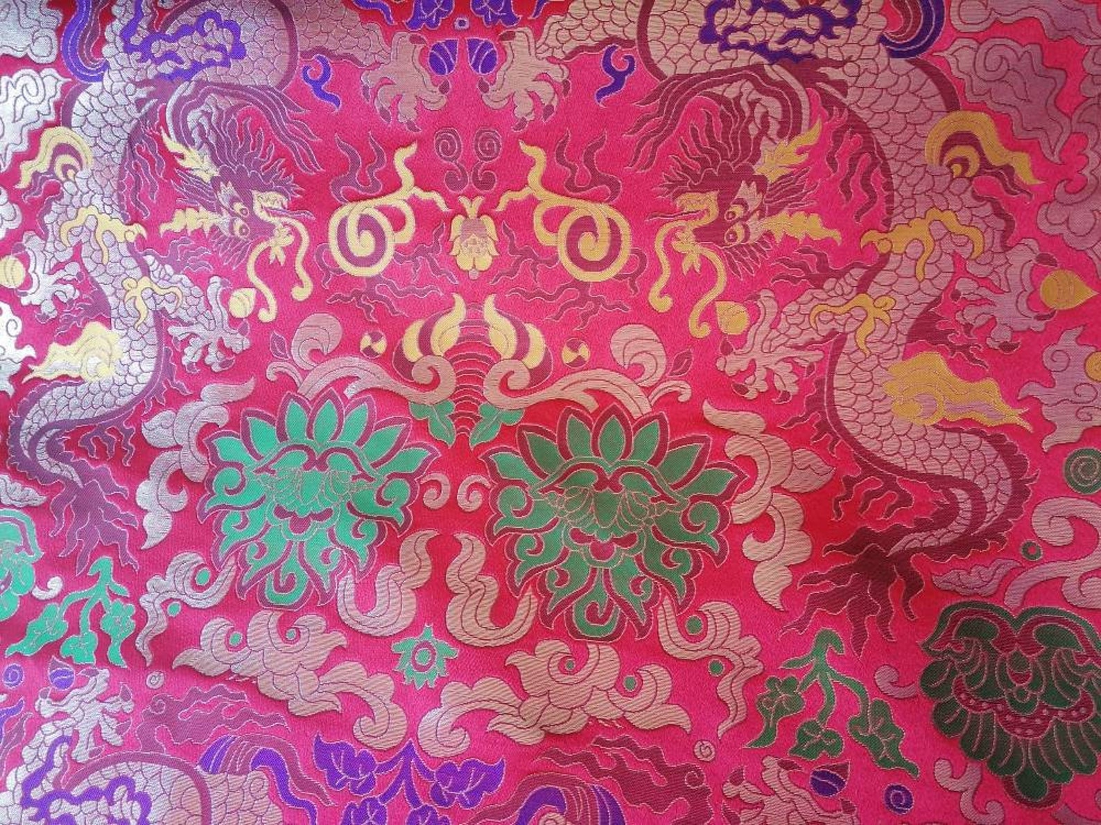 Red Tibetan Brocade With Dragon - Etsy UK