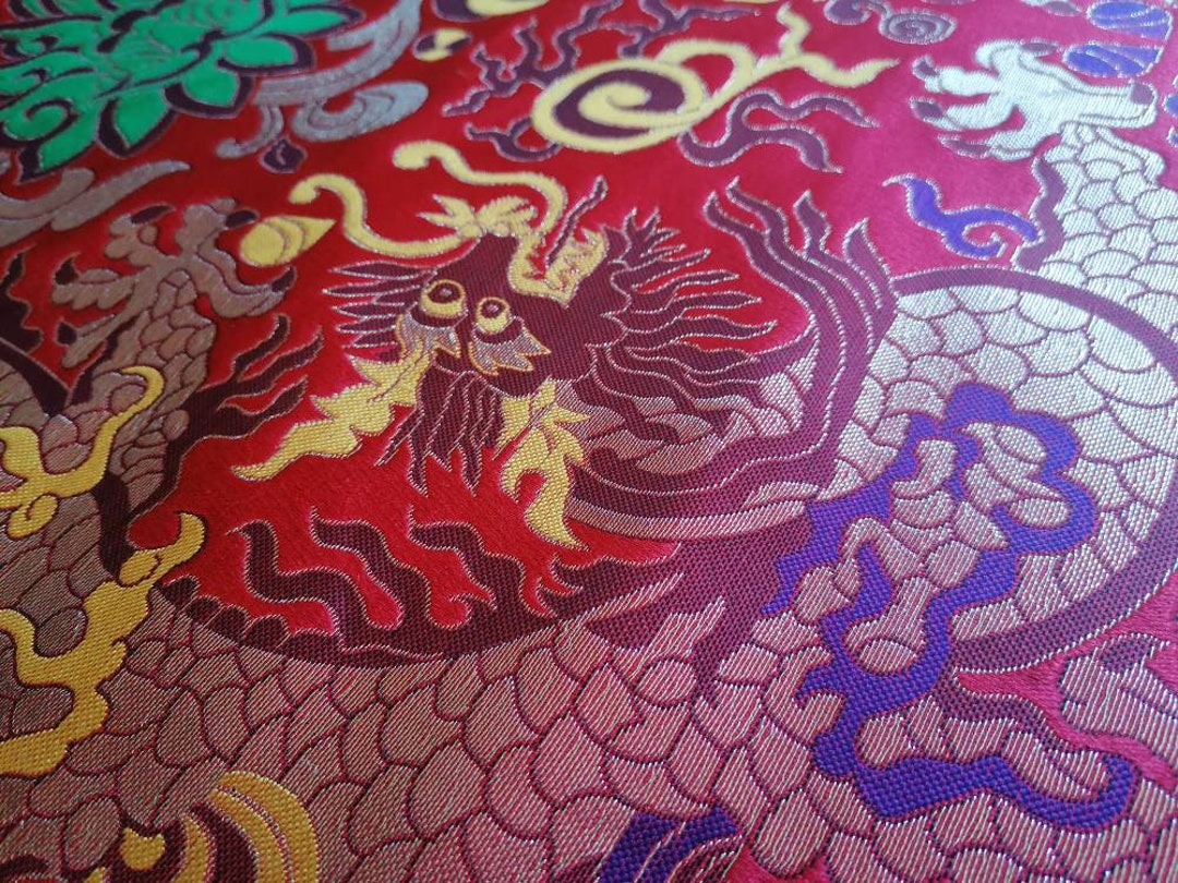 Red Tibetan Brocade With Dragon - Etsy UK