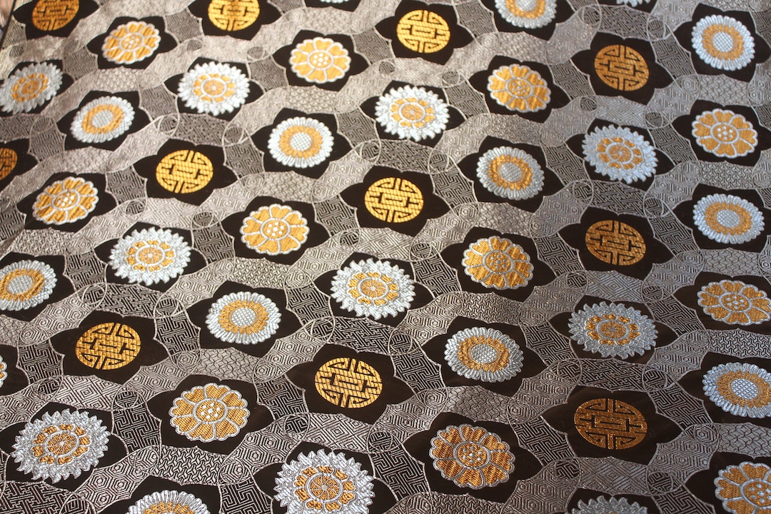 Tibetan Brocade With Shou Pattern,honey Brown Traditional Tibetan Altar ...