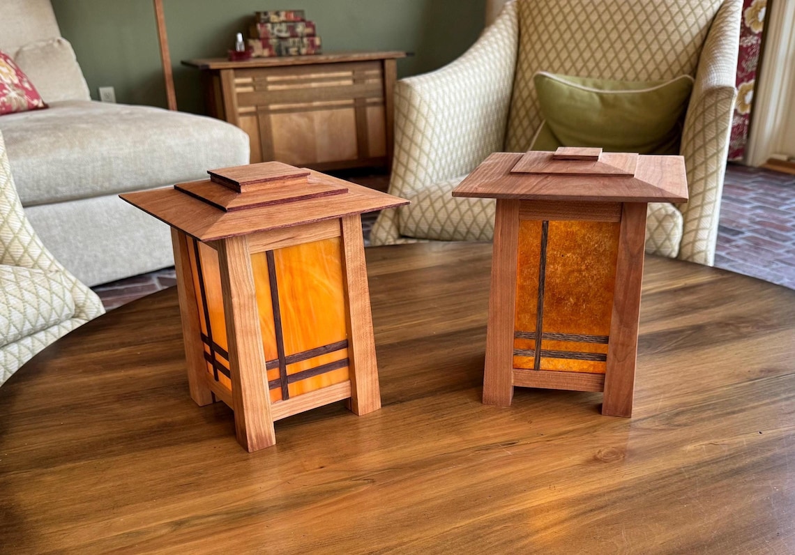 Frank Lloyd Wright Inspired Prairie Style Lantern and Base With ...